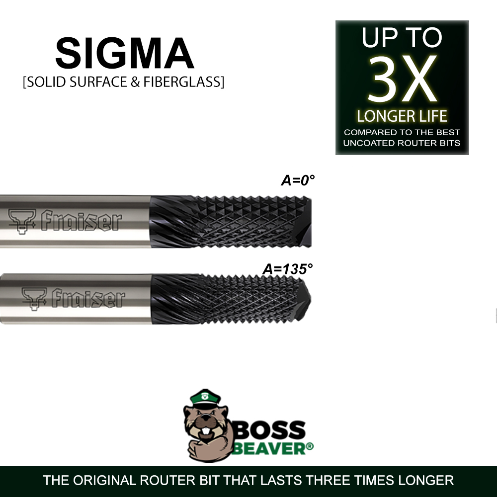SIGMA | Fiberglass & Solid Surface covered CNC bit - Fraiser