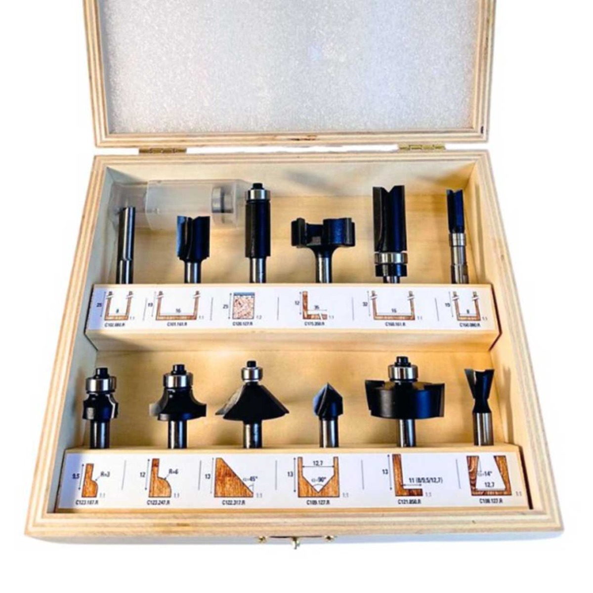 Klein X019.008.R - Set of 12 cutters with 8mm shank - Fraiser